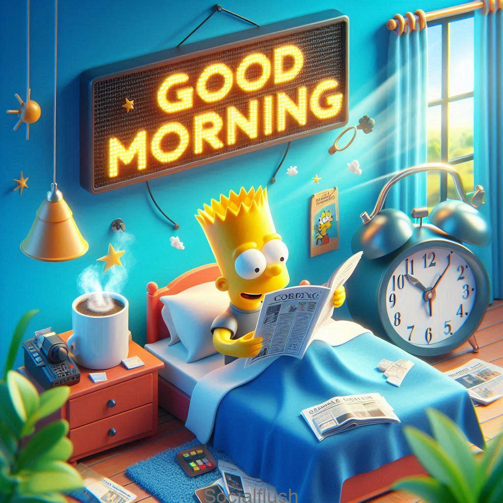 Exclusive Bart Simpson Good Morning Greeting – Fun Cartoon Antics ...