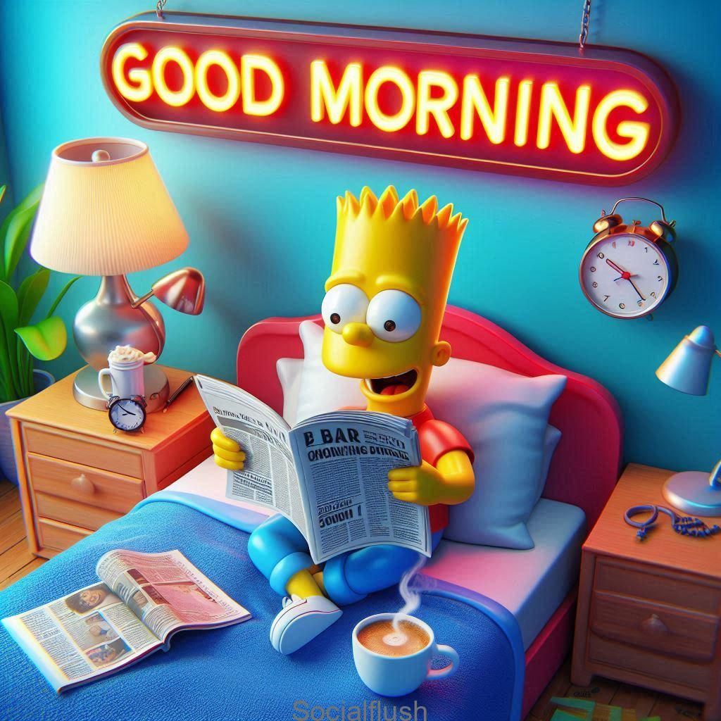 Exclusive Bart Simpson Good Morning Greeting – Cheerful Animated Joy ...