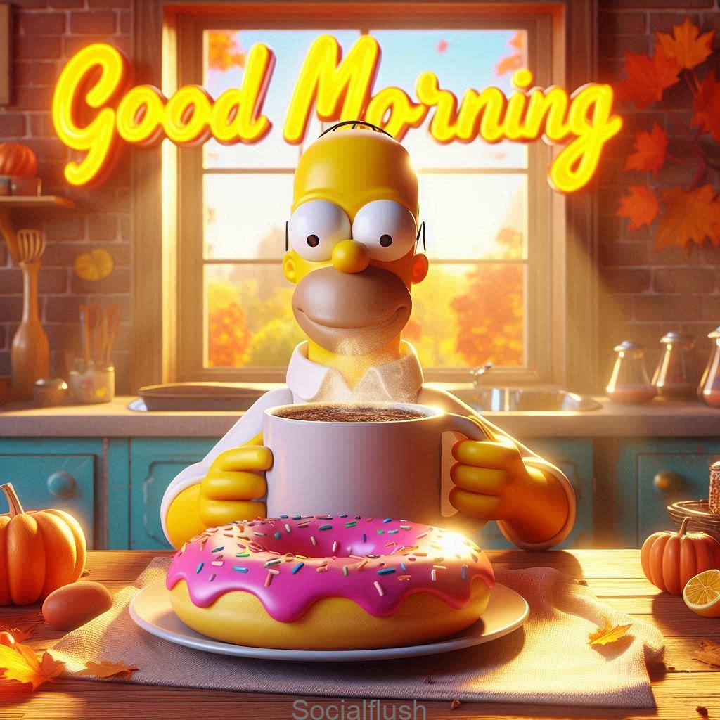 Exclusive Homer Simpson Good Morning Greeting – Fun Cartoon Humor ...