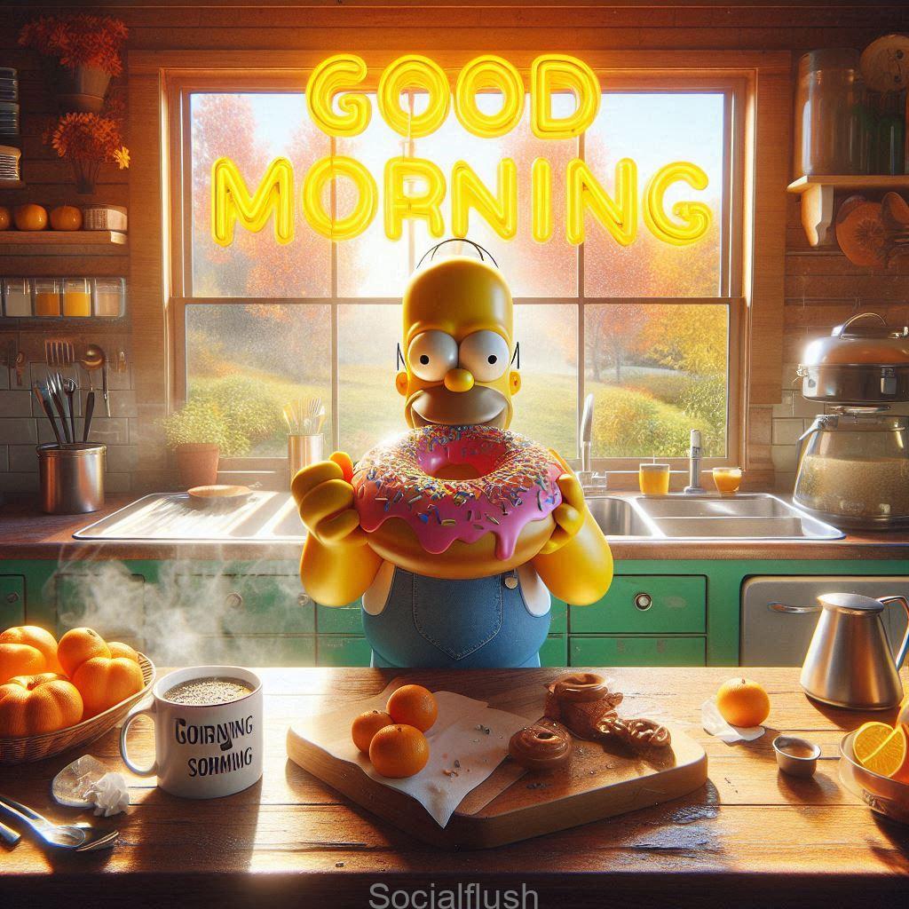 Exclusive Homer Simpson Good Morning Greeting – Cheerful Animated Joy ...