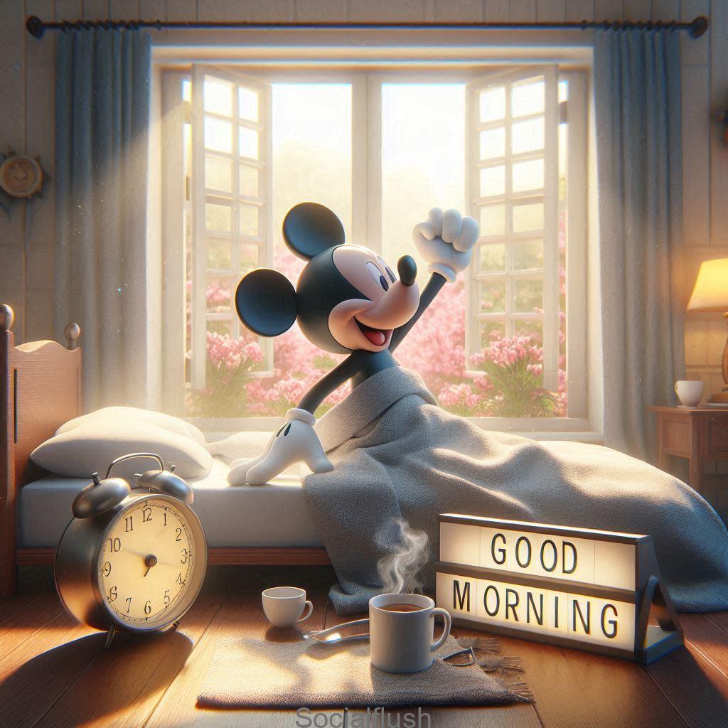Exclusive Mickey Mouse Good Morning Greeting – Classic Cartoon Delight ...