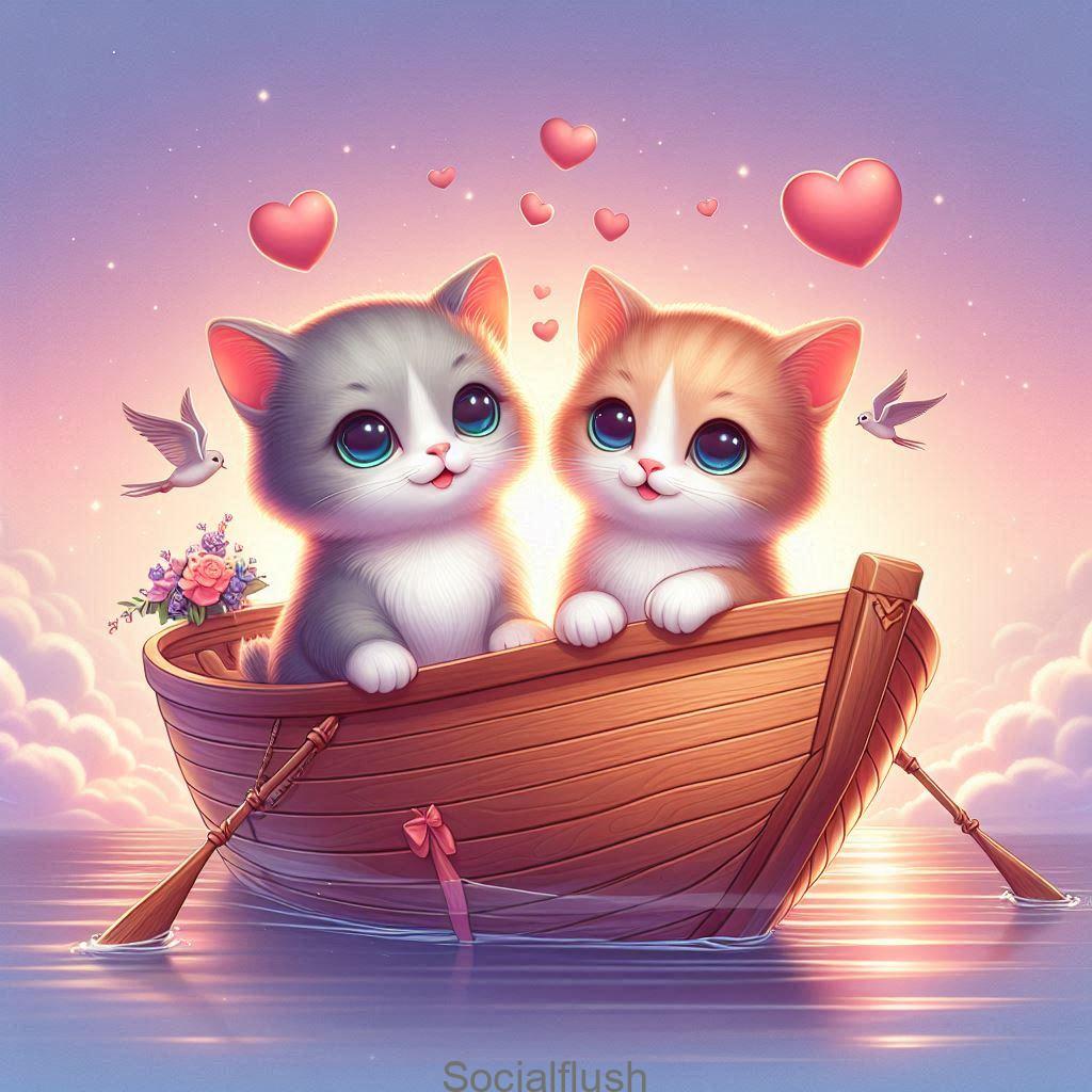 Enchanting Cat Boat – Heartfelt Art For Cozy Wallpapers